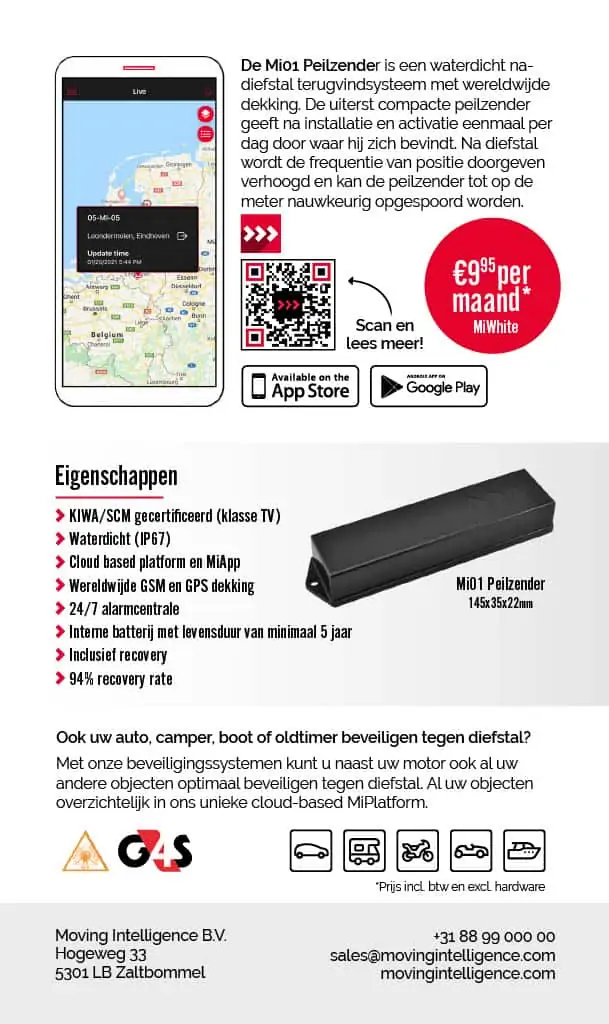 Beveilig je Motor | DE Mi01 PEILZENDER - Friese Motorexperts